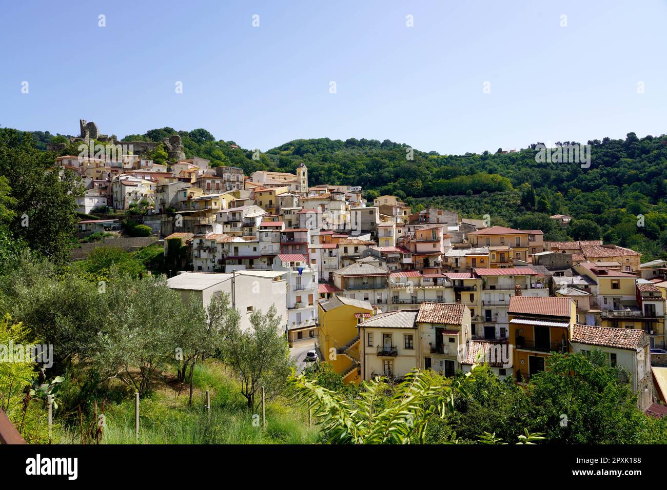 Nicastro old town with castle in Lamezia Terme, Calabria, Italy Stock ...