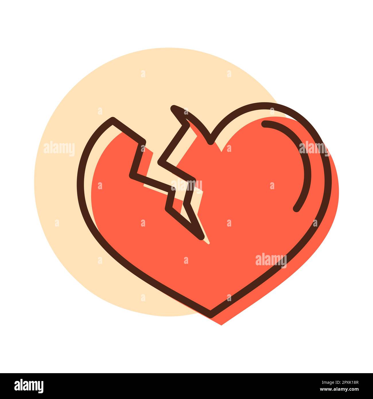 Broken heart icon. Valentines day symbol. Vector illustration, romance ...