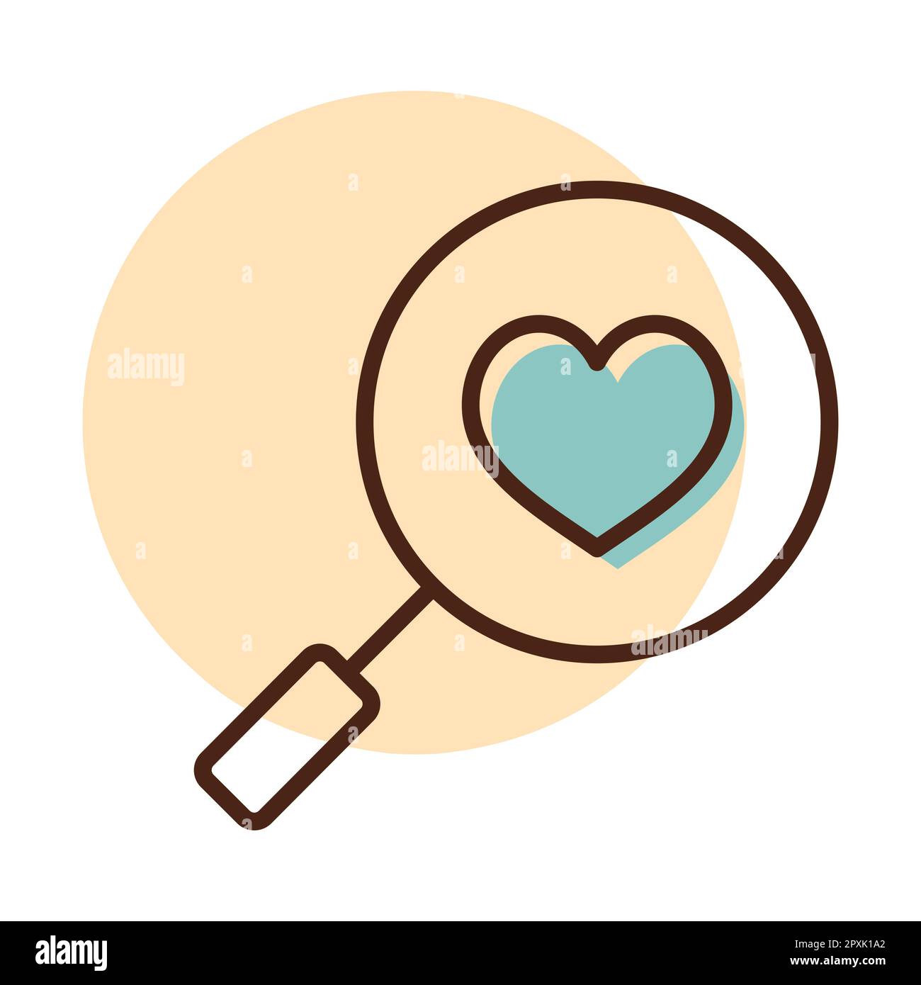 Heart search icon. Valentines day symbol. Vector illustration, romance ...