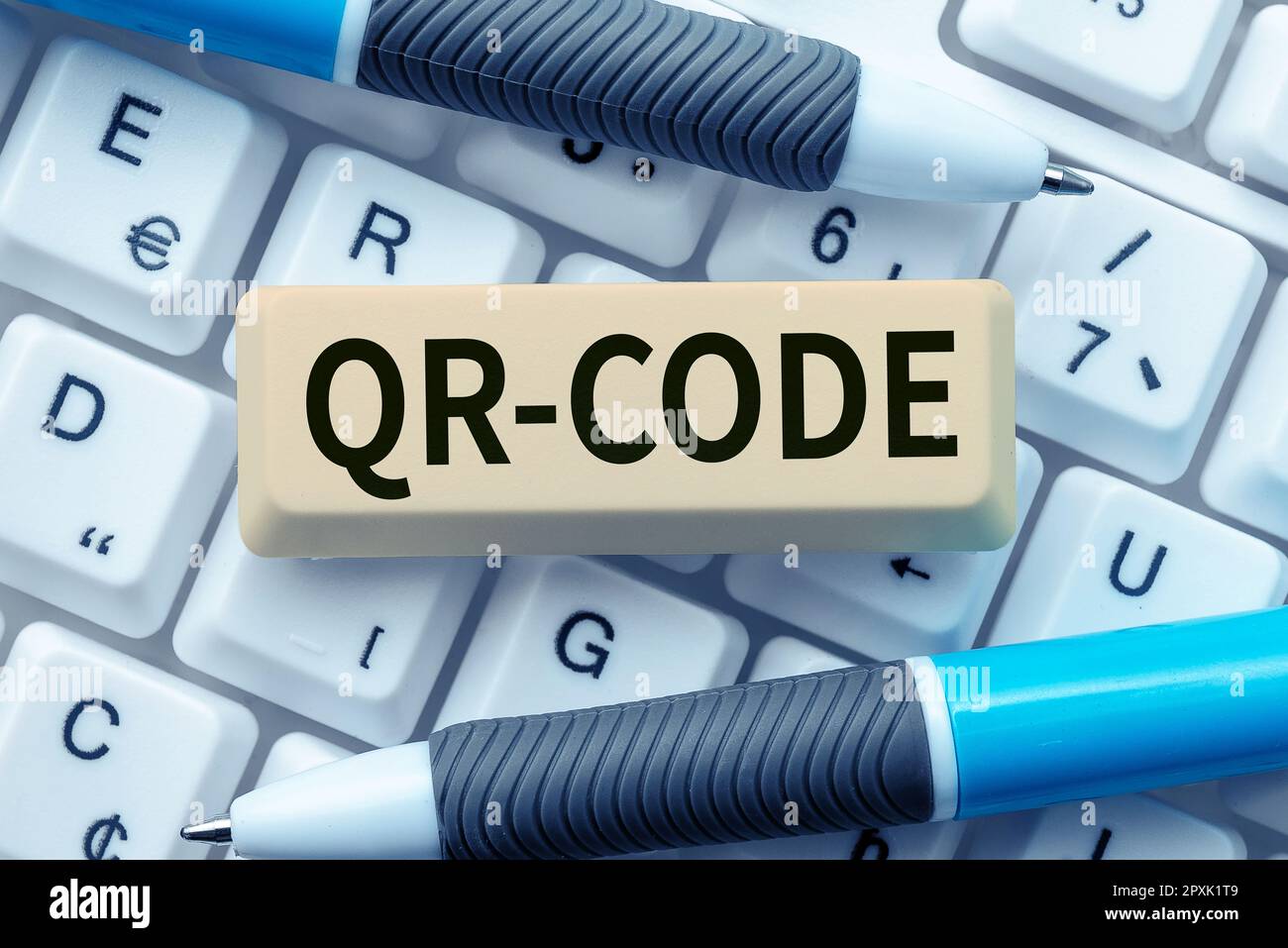 Conceptual display Qr Code, Word Written on the trademark for a type of ...