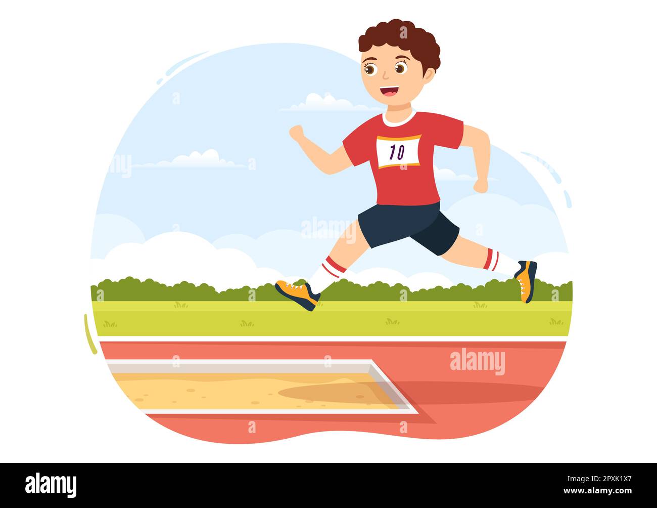 Kids Running Track Clipart