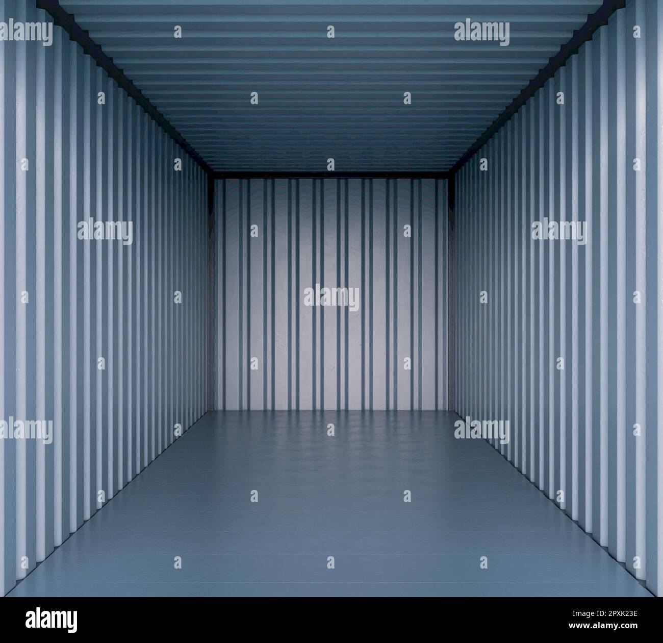 A shipping container with open doors and a locking mechanism on an ...