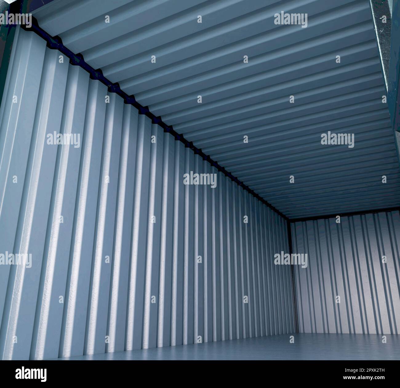A shipping container with open doors and a locking mechanism on an ...