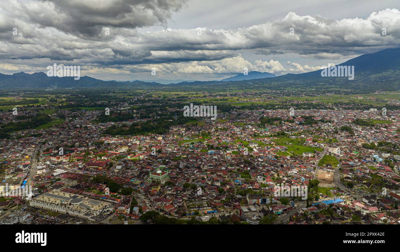 Bukittinggi is a densely built city, a popular tourist spot. Sumatra ...