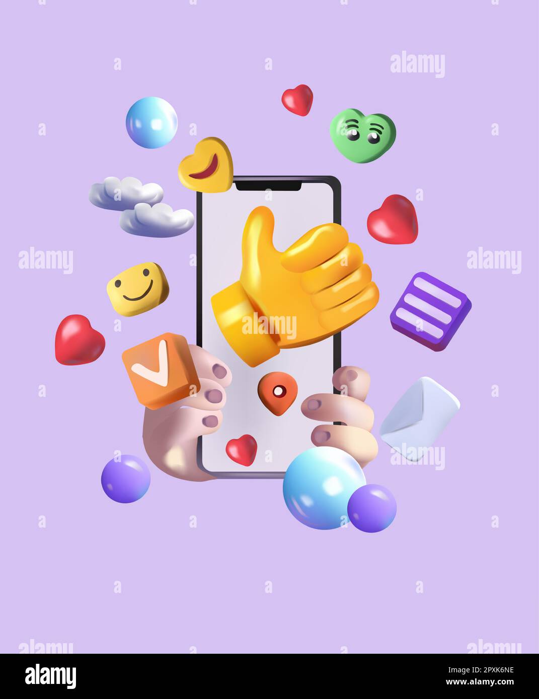 Innovative 3D concept for a virtual social networking platform. Mobile ...