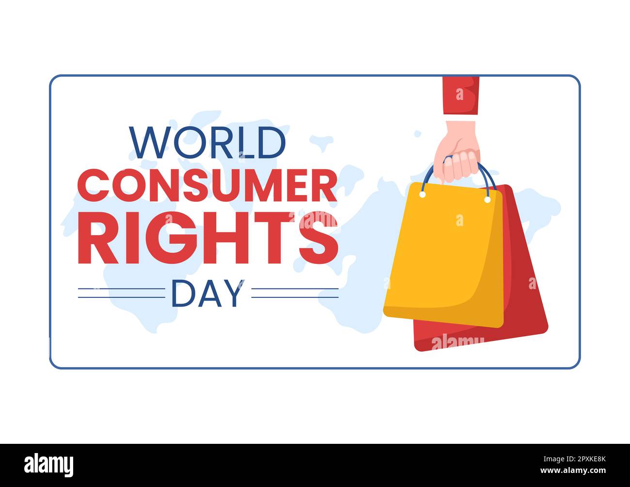 World Consumer Rights Day Illustration with Shopping, Bags and Needs of ...