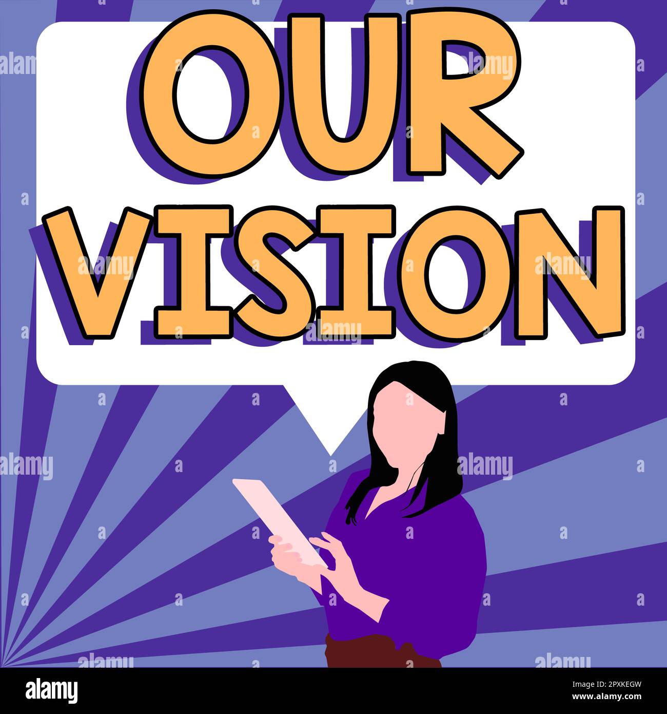 Text showing inspiration Our Vision, Business concept plan for next ...
