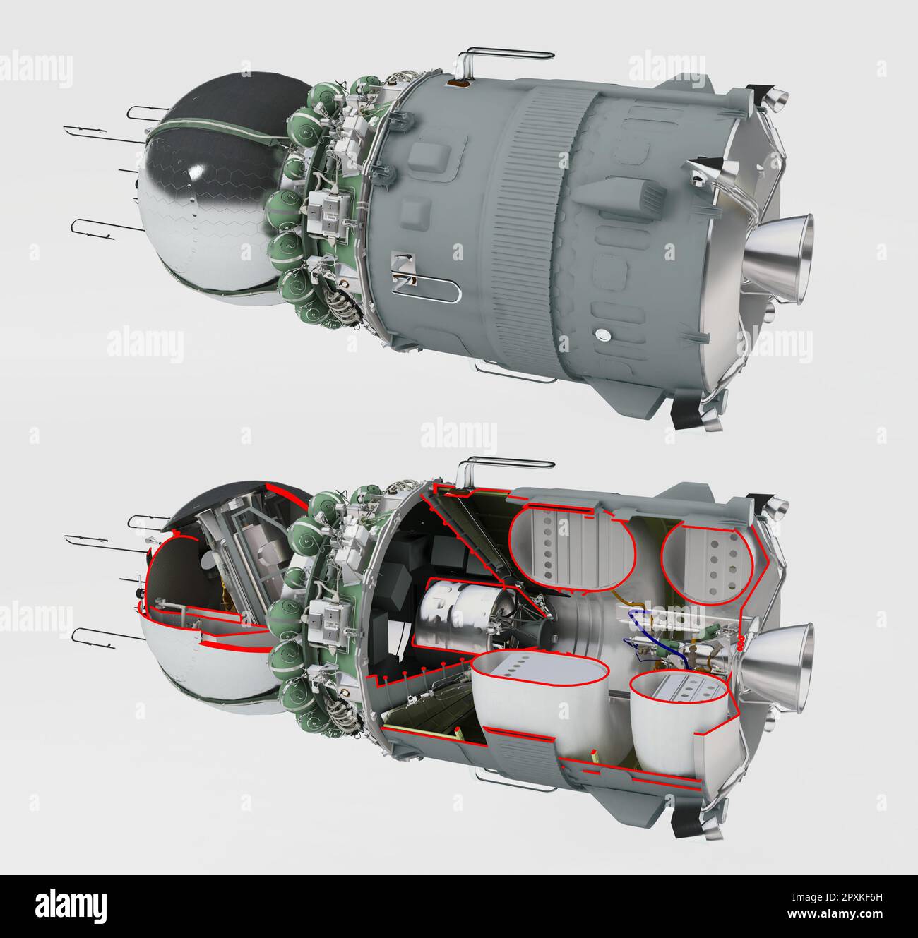 The first spaceship Vostok infographics cutaway isolated on white ...