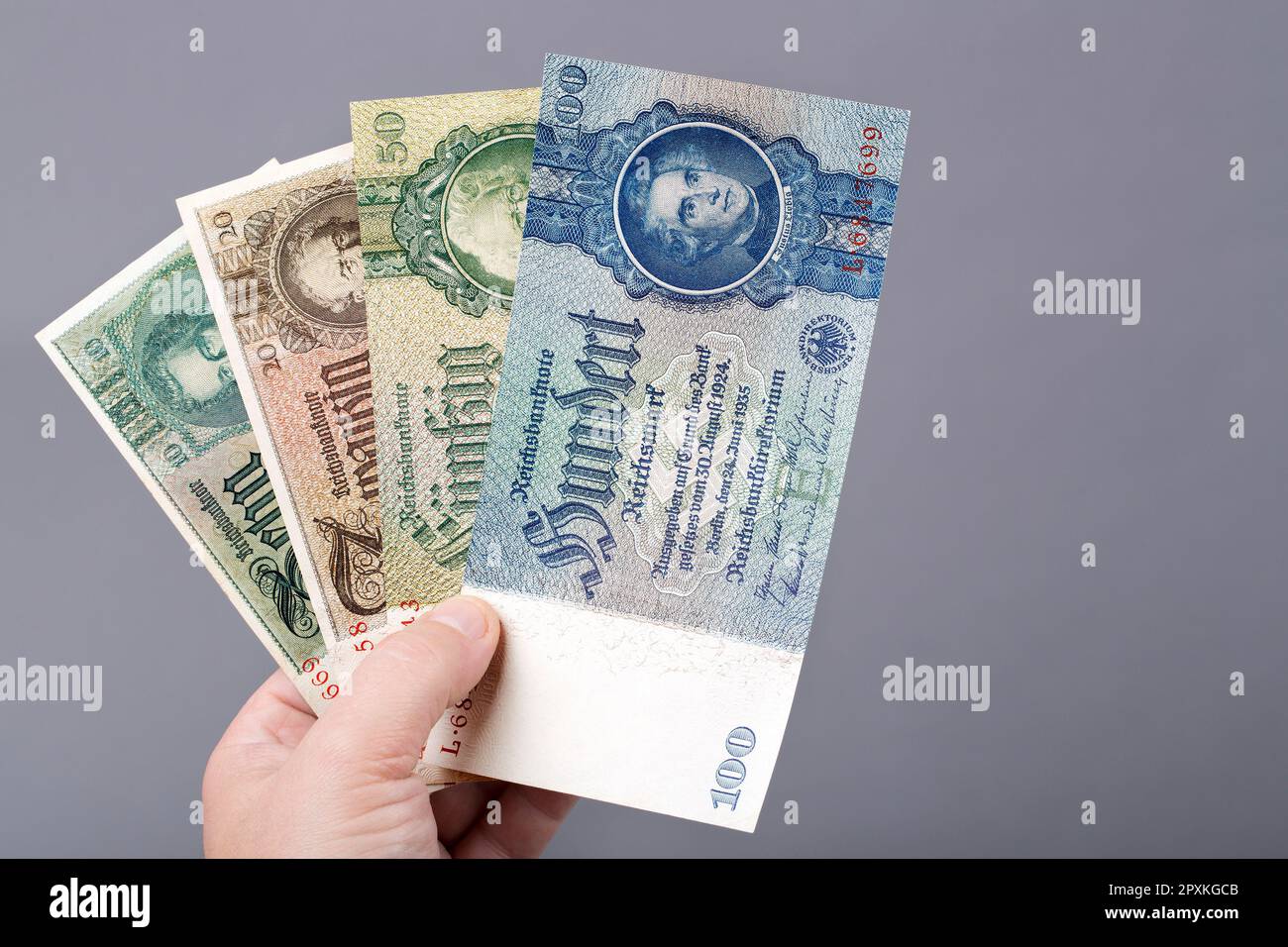 Old German money - Mark a business background Stock Photo - Alamy