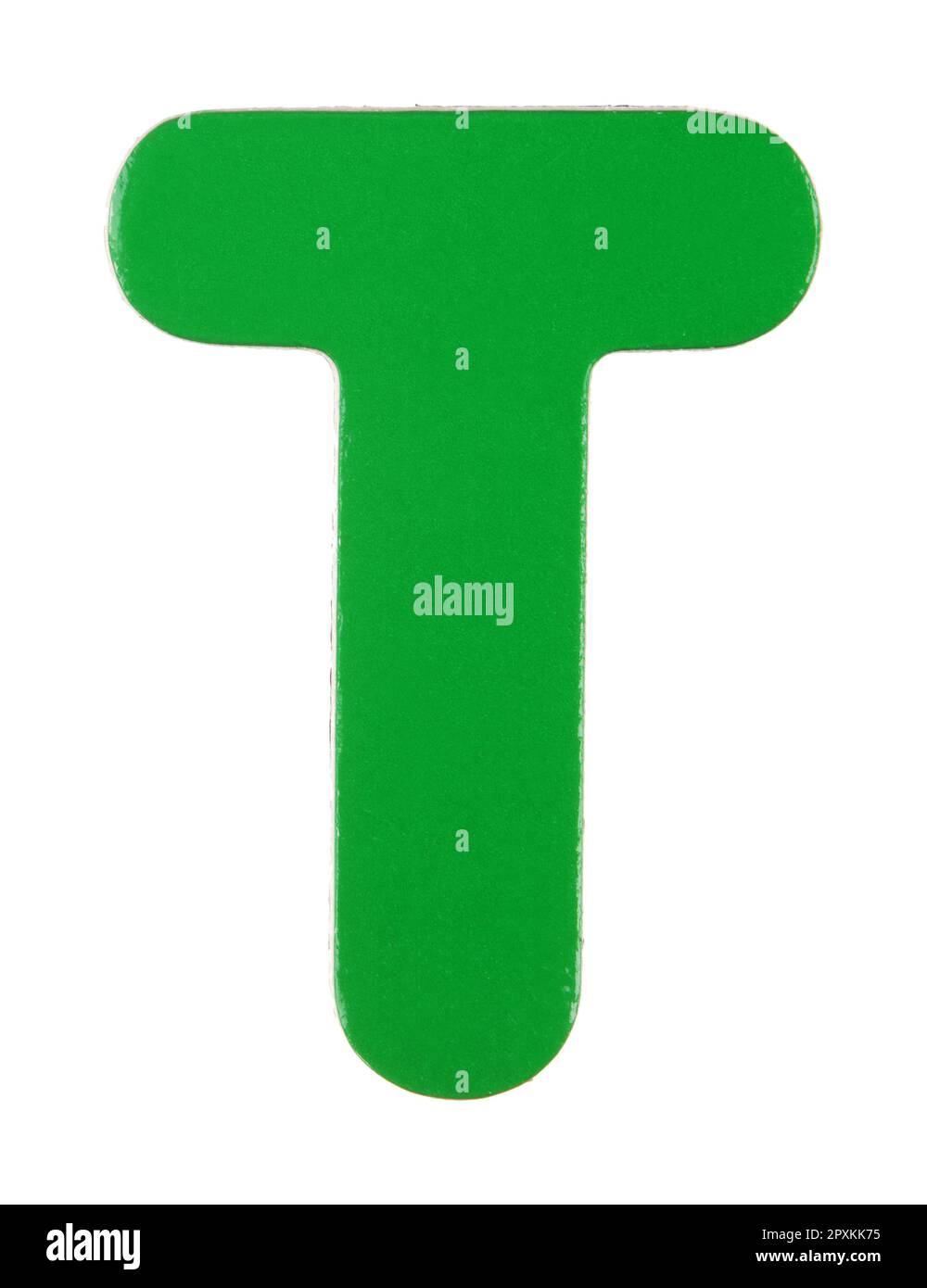 An upper case T magnetic letter on white with clipping path Stock Photo ...