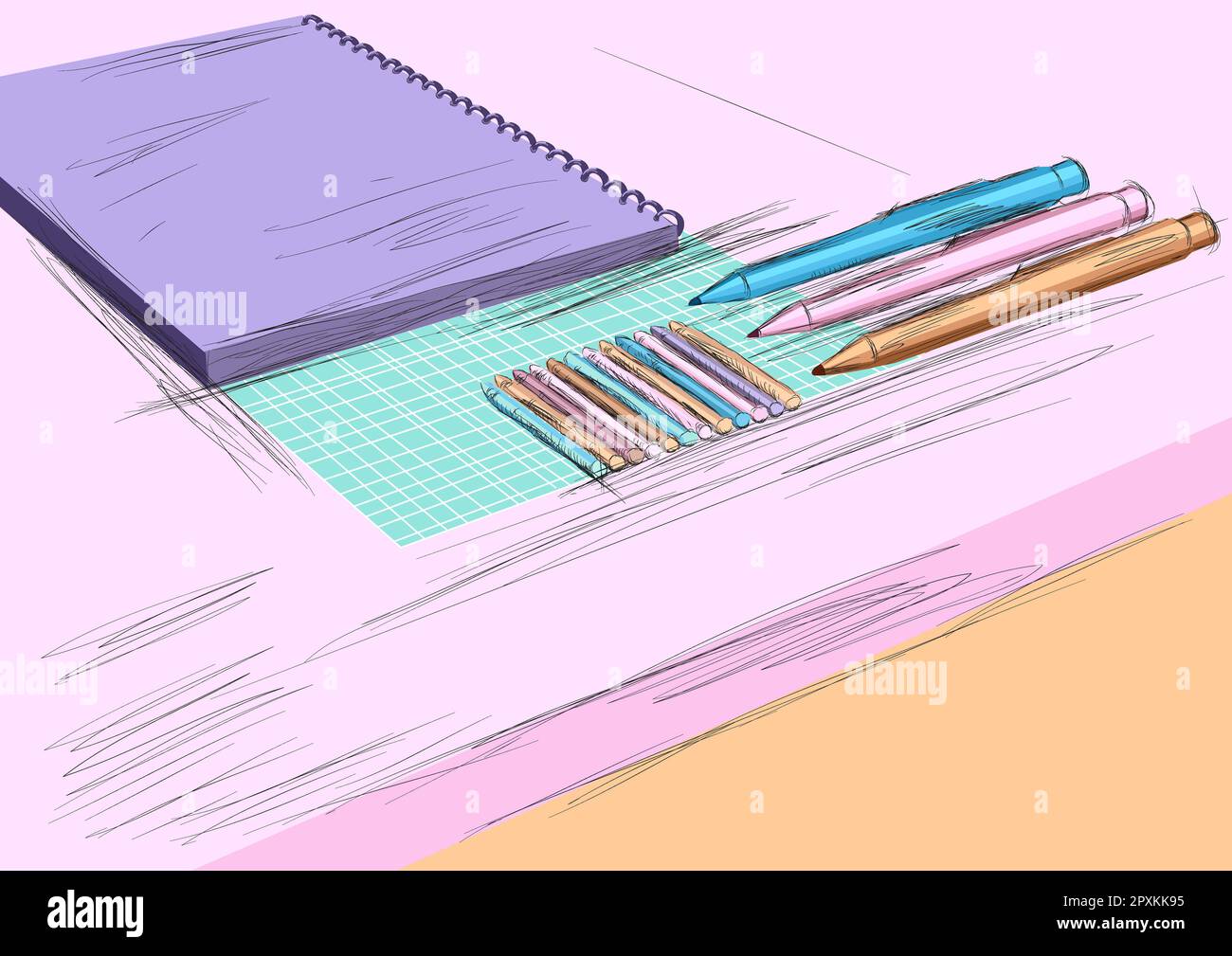 school background pastel vector illustration Stock Photo - Alamy