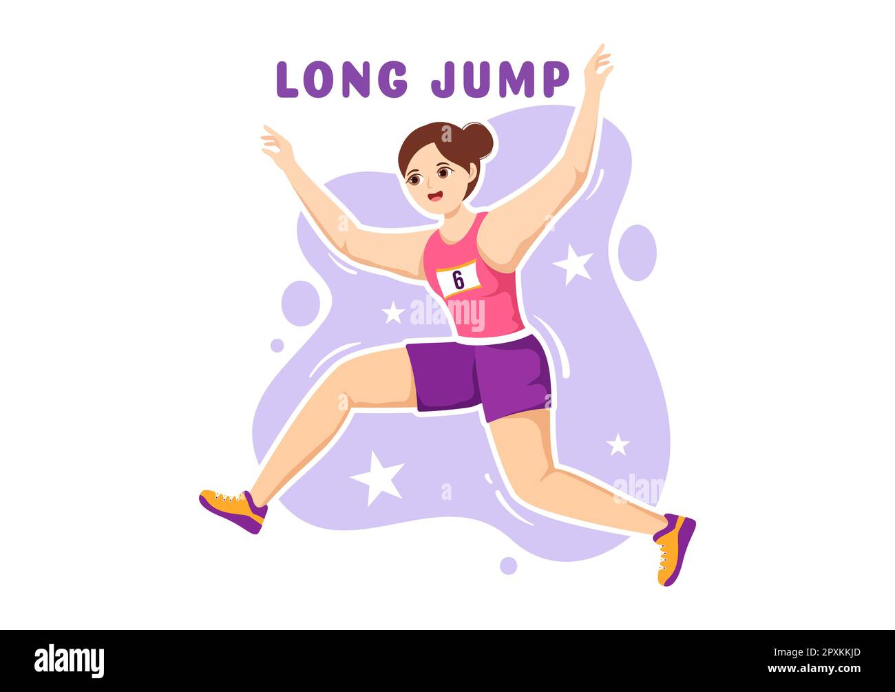 Long Jump Illustration with Athlete Doing Jumps in Sand Pit for Web ...