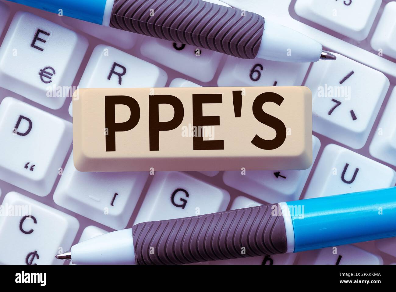 Writing displaying text Ppe's, Word Written on Specialized equipment ...