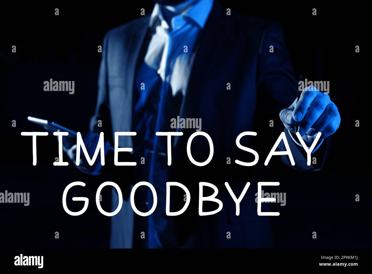Conceptual caption Time To Say Goodbye, Business showcase Bidding ... Conceptual caption Time To Say Goodbye, Business showcase Bidding ...