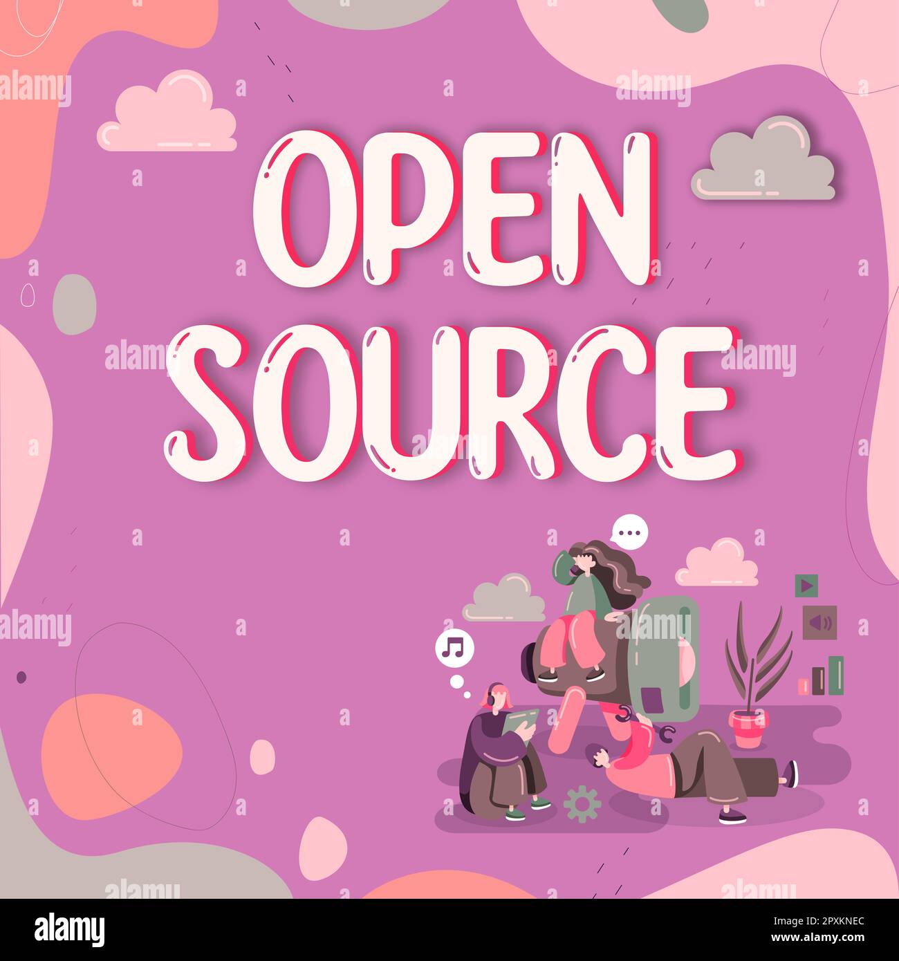 Text sign showing Open Source, Concept meaning denoting software which ... Text sign showing Open Source, Concept meaning denoting software which ...