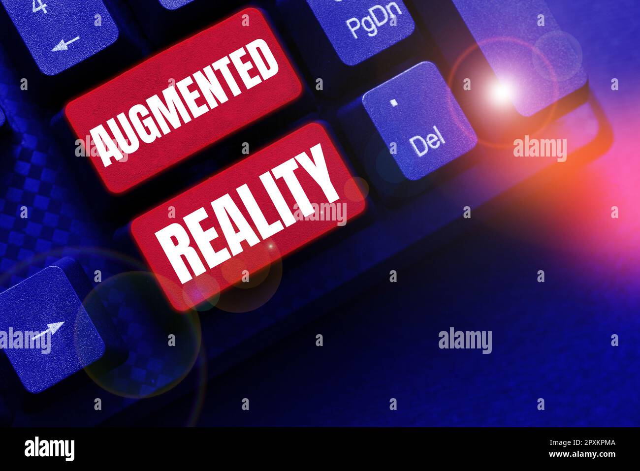 Conceptual caption Augmented Reality, Word Written on technology that ...
