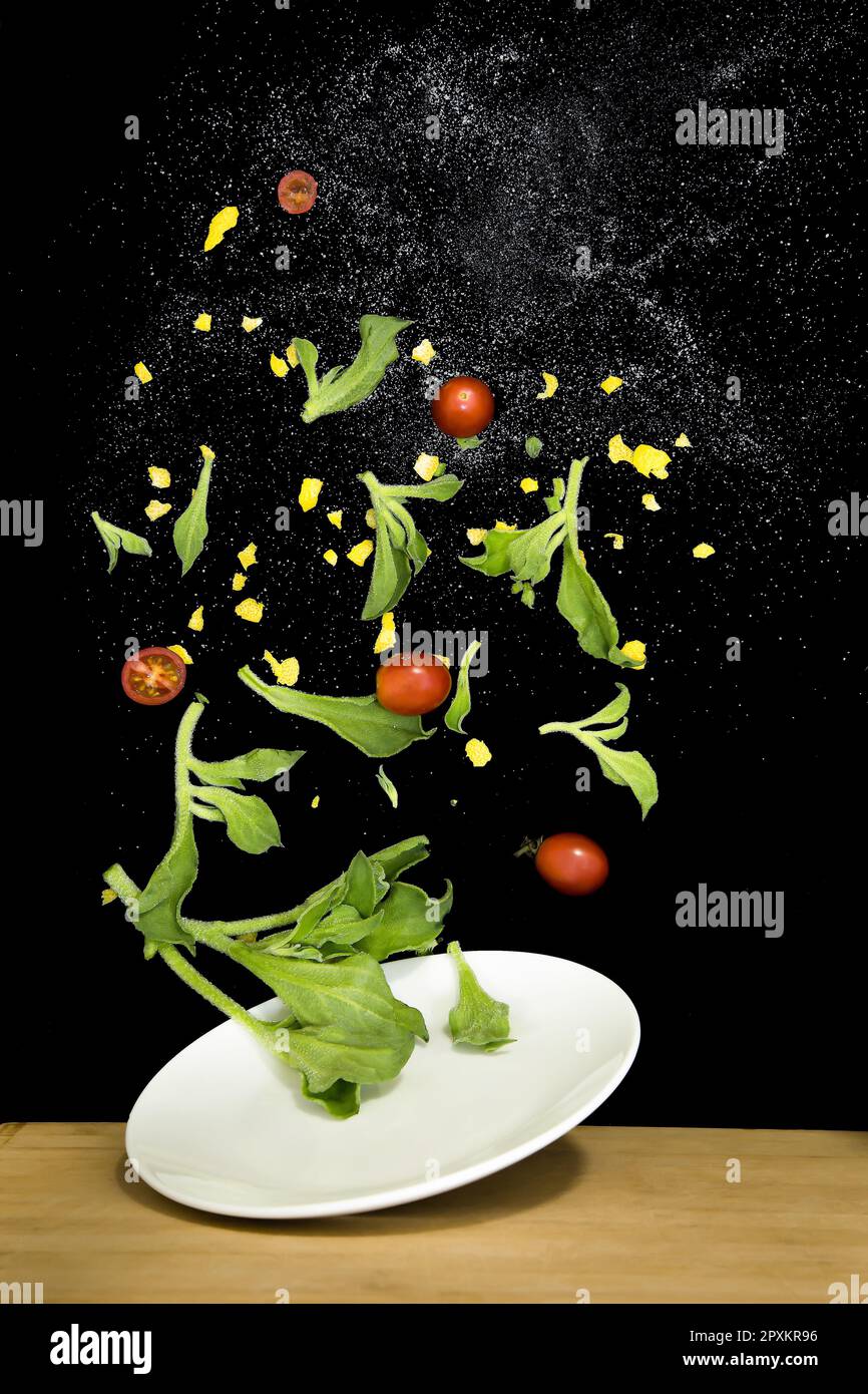 Creative still life photography: Floating Vegetables Stock Photo - Alamy