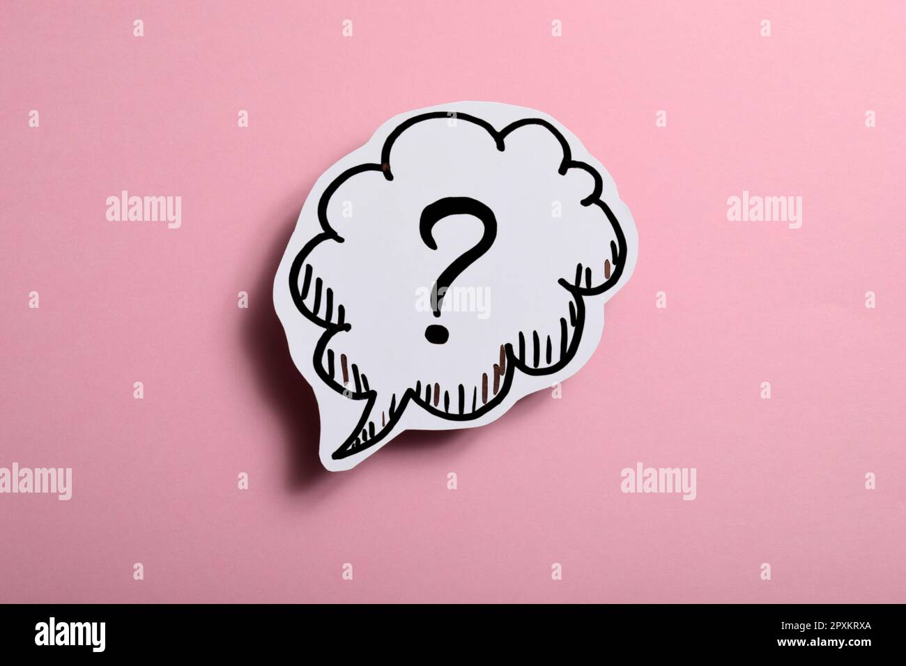 Question mark speech bubble of business concept on pink background ...