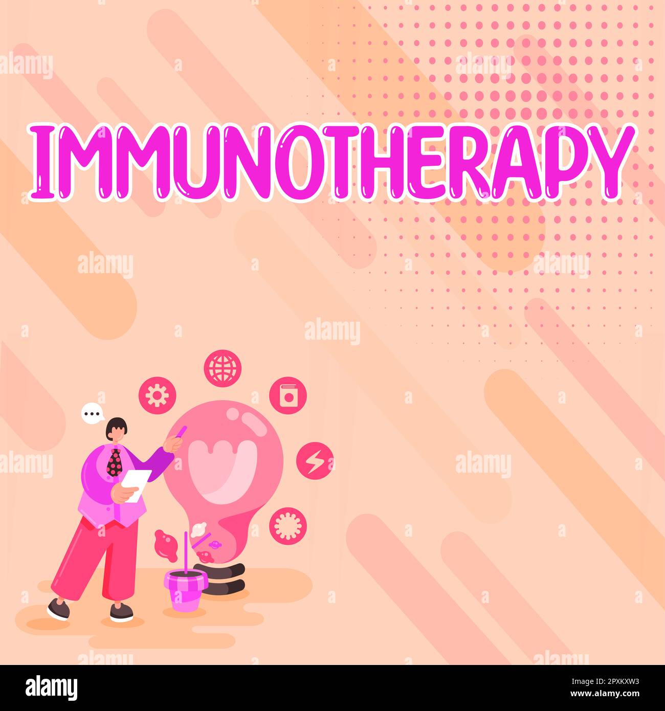 Text caption presenting Immunotherapy, Internet Concept treatment or ... Text caption presenting Immunotherapy, Internet Concept treatment or ...
