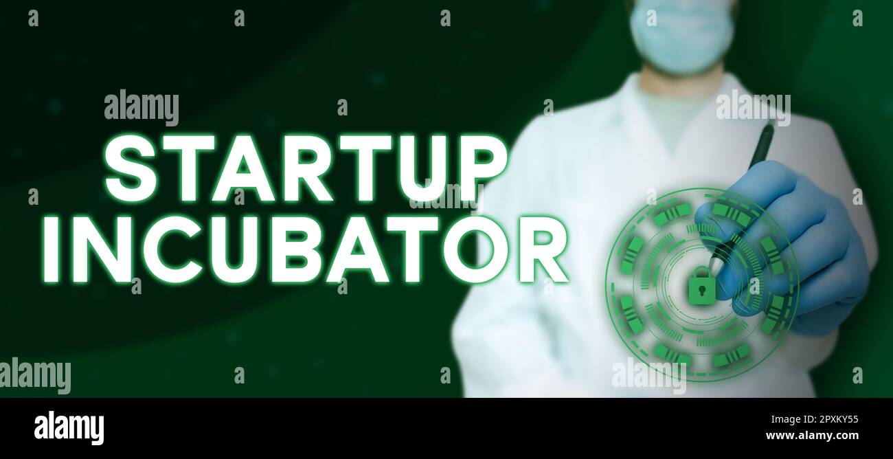 Text sign showing Startup Incubator, Business idea Concept that can be ...