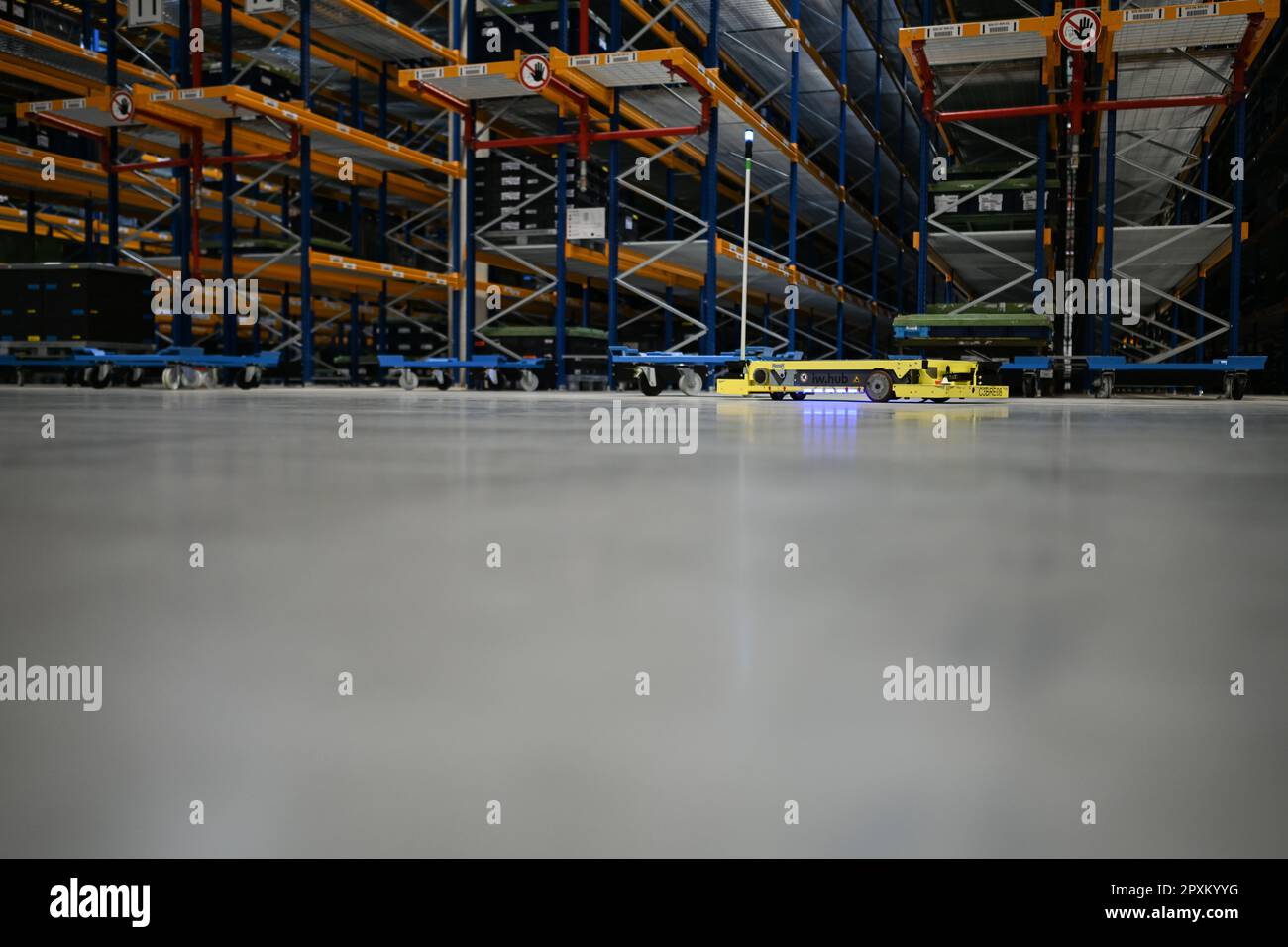 Bremen, Germany. 02nd May, 2023. An automated guided vehicle (AGV ...