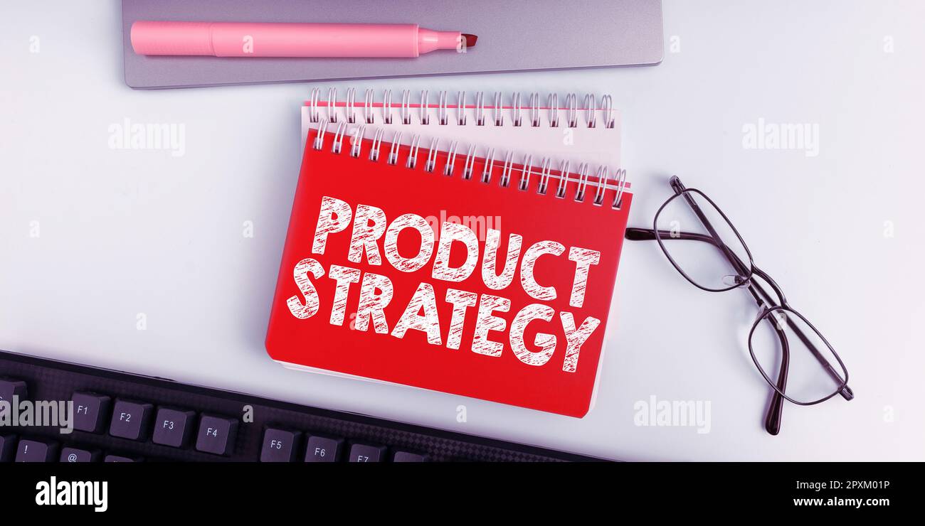 Conceptual display Product Strategy, Word Written on long term plan ...