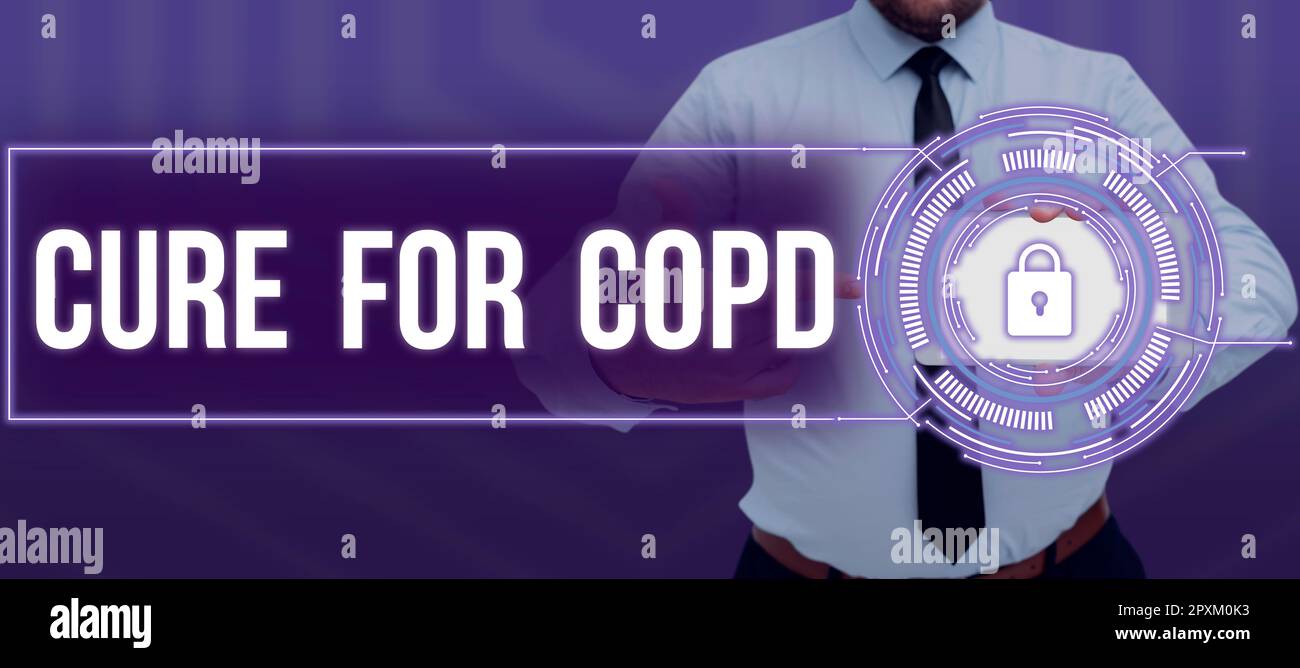 Text showing inspiration Cure For Copd, Concept meaning Medical ...