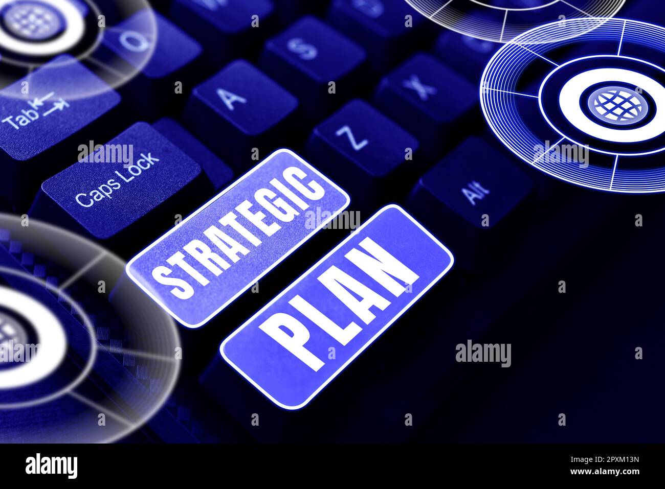 Text caption presenting Strategic Plan, Concept meaning A process of ...