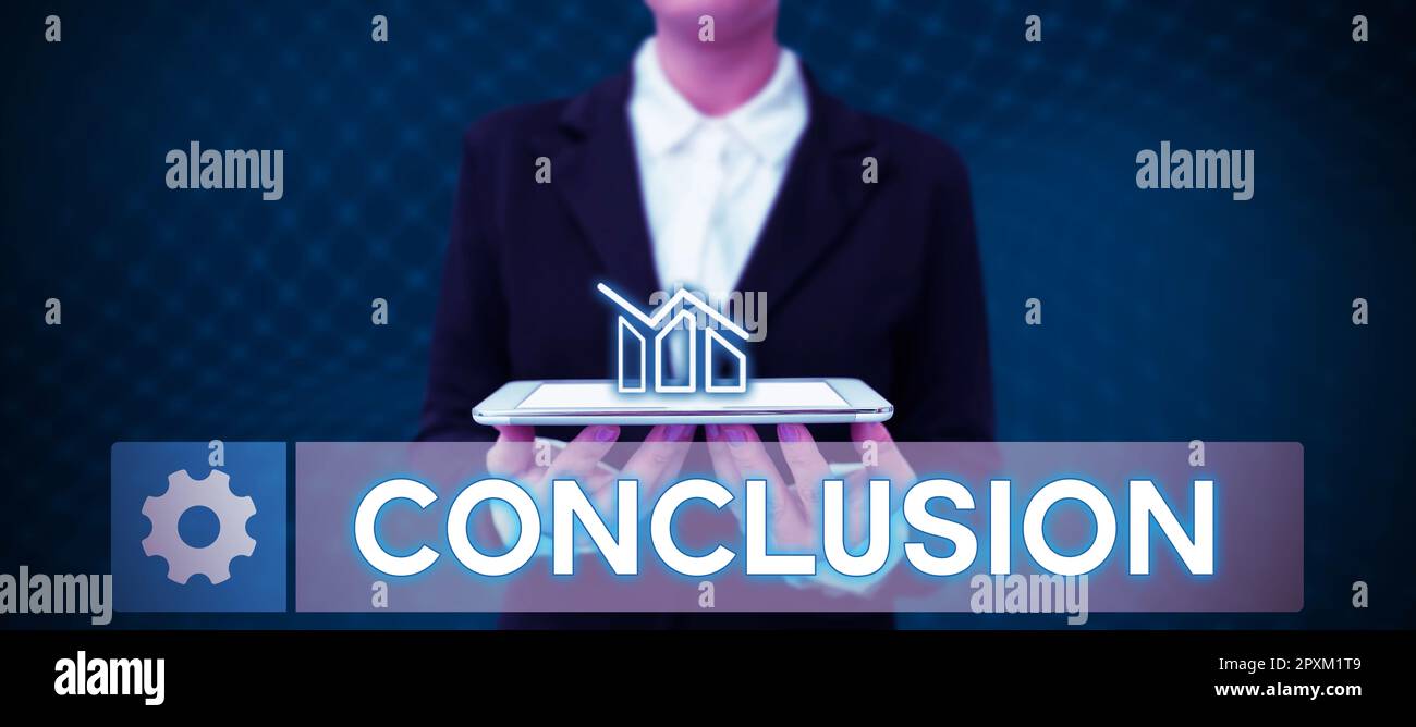 Text caption presenting Conclusion, Concept meaning Results analysis ...