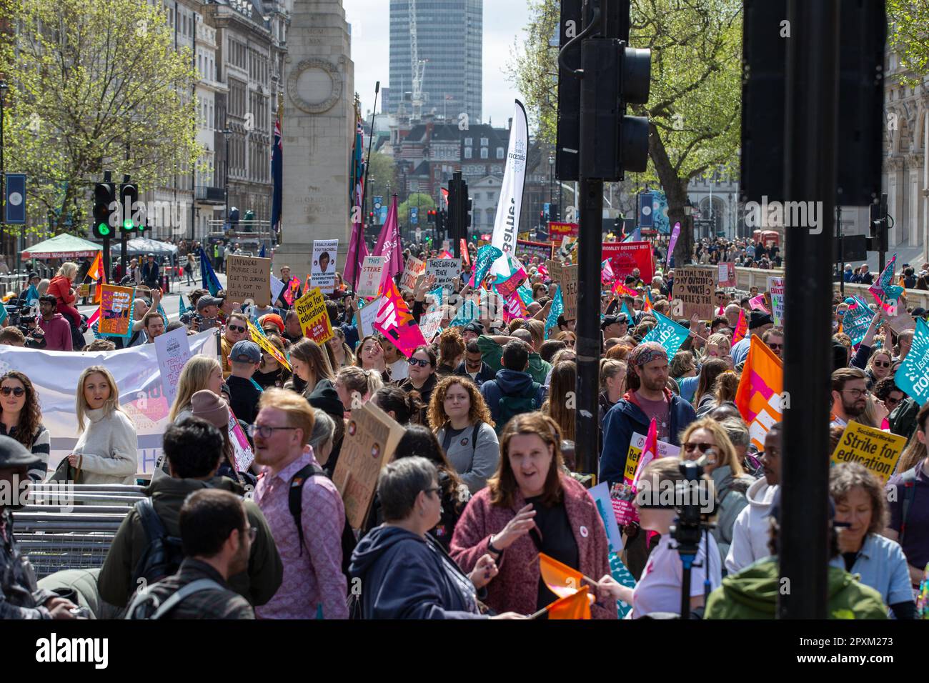 London, UK. 2nd May, 2023. Members of the NEU National Education Union ...