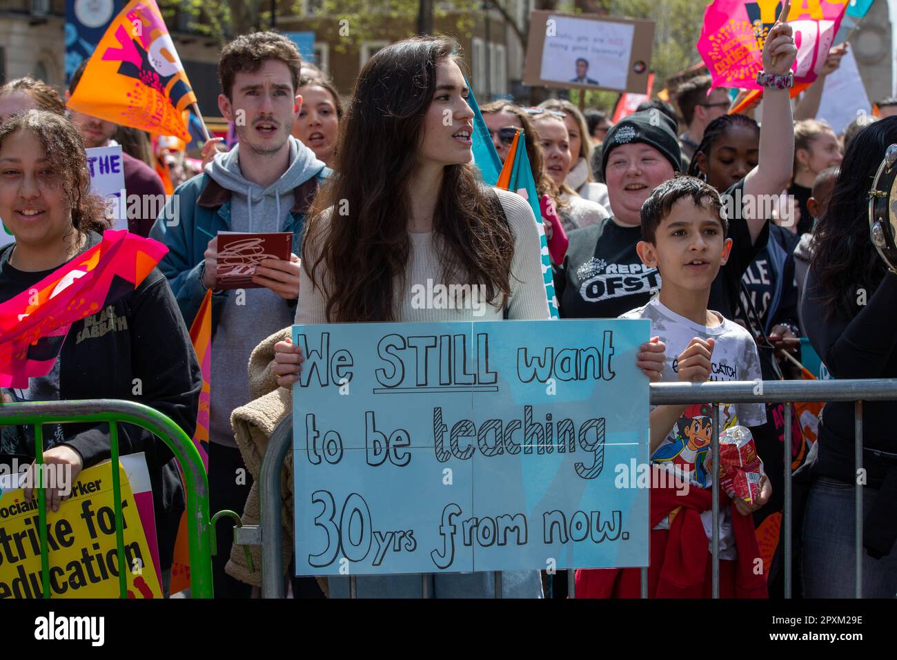 London, UK. 2nd May, 2023. Members of the NEU National Education Union ...