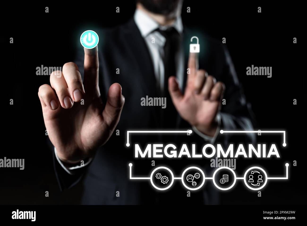 Hand writing sign Megalomania, Business idea mental illness that is ...