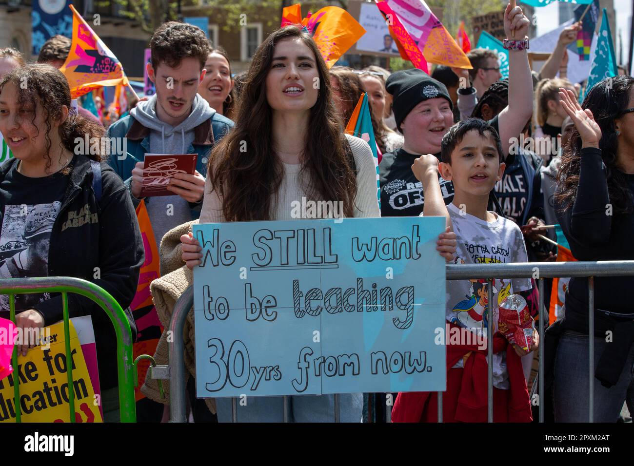 London, UK. 2nd May, 2023. Members of the NEU National Education Union ...