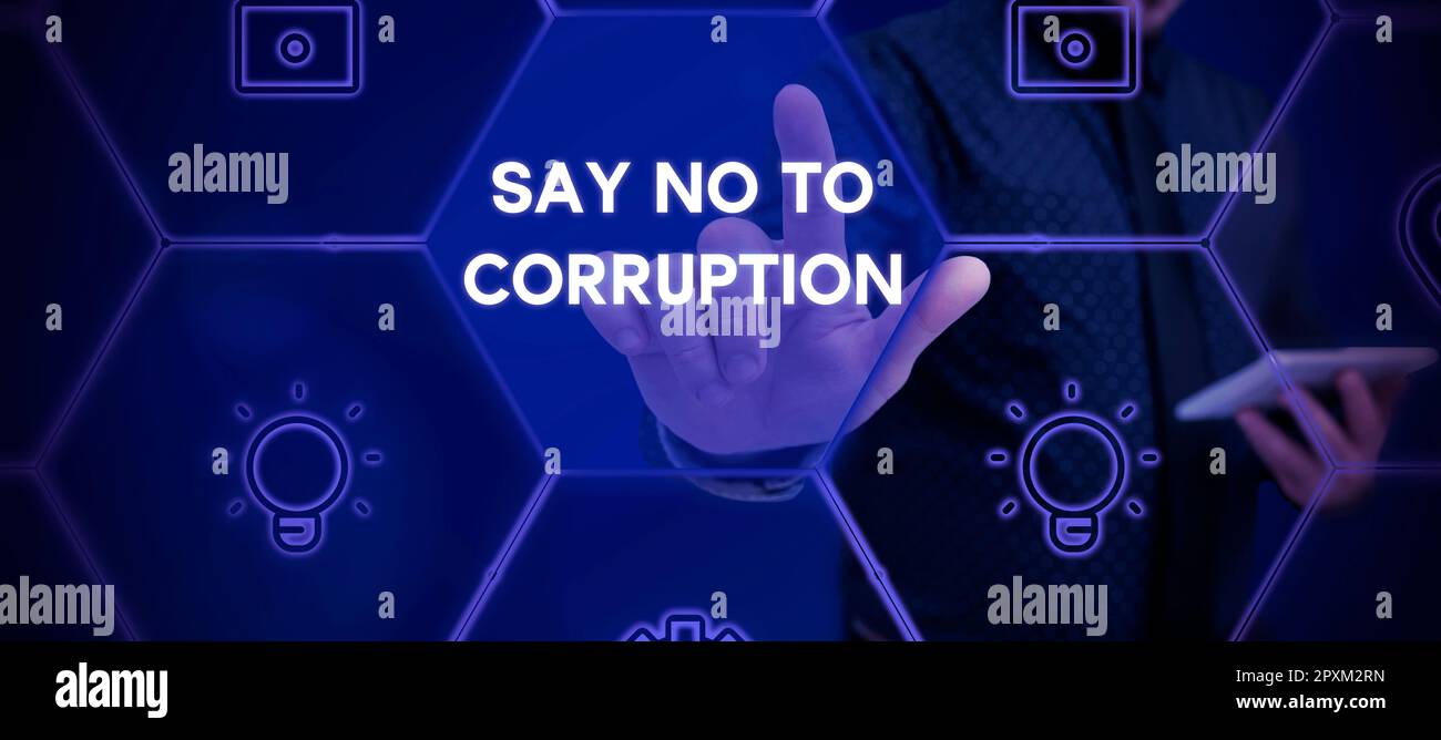 Text caption presenting Say No To Corruption, Business idea Introducing ...