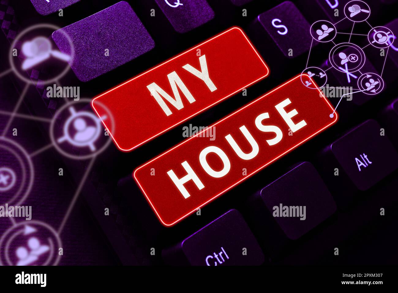 Text showing inspiration My House, Concept meaning A place or building ...