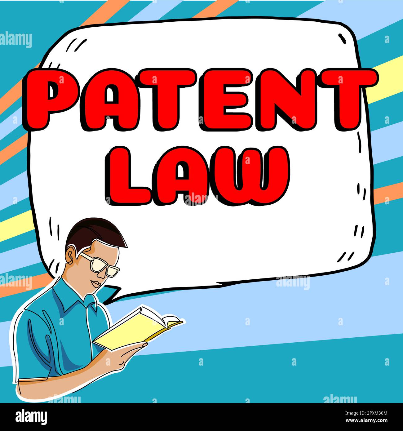 Inspiration showing sign Patent Law, Business showcase deals with an ...