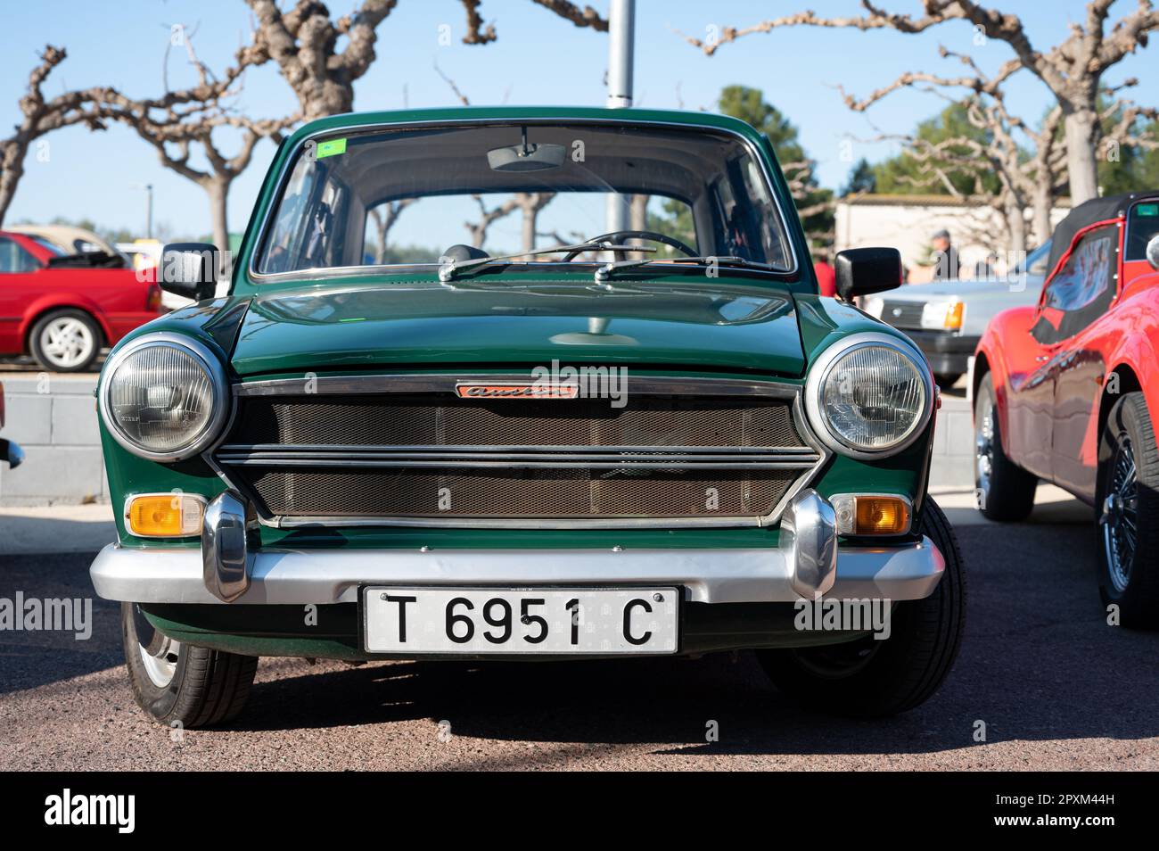 Detail of a beautiful classic English car, the Austin De Luxe in ...