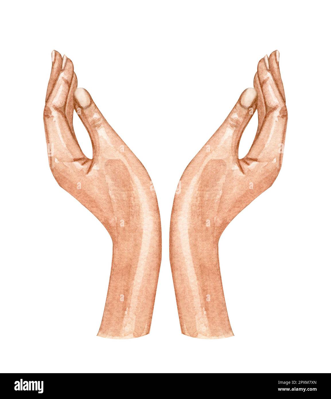 Watercolor hand illustration. Holding hands. Hope concept. charity ...