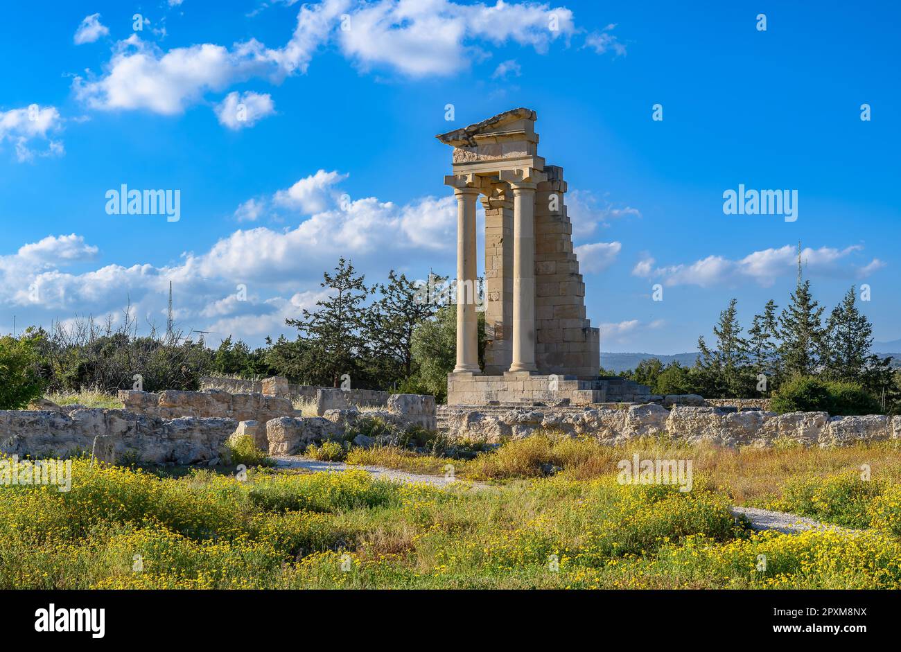 Ruins of Sanctuary of Apollo Hylates, ancient monument in Cyprus Stock ...