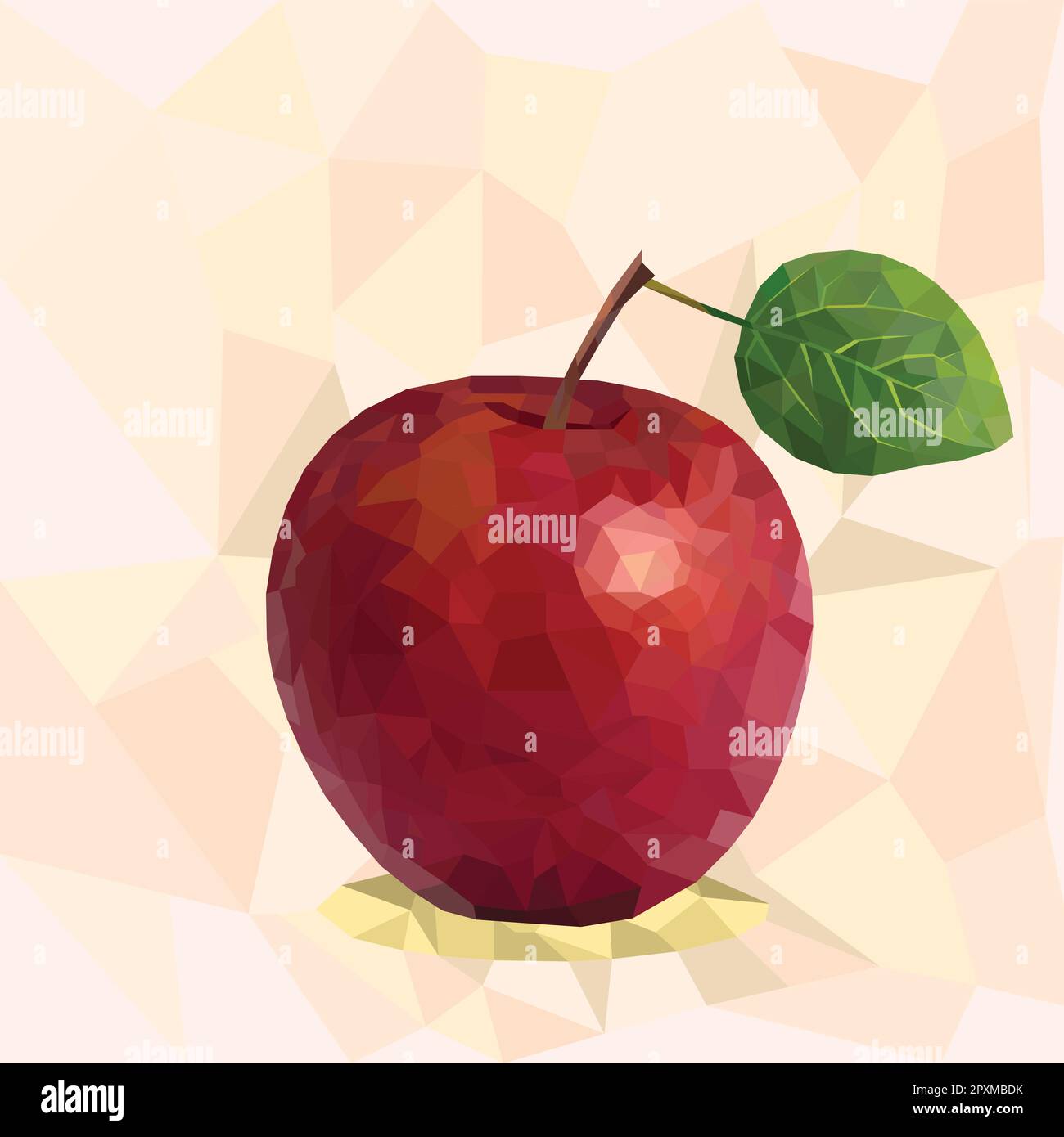 Polygonal red apple in vector Stock Vector Image & Art - Alamy