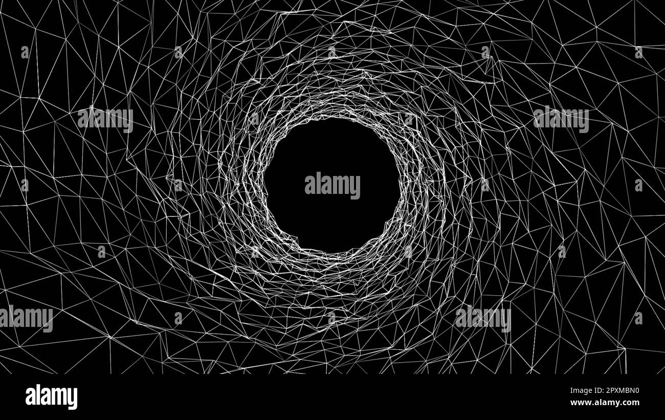 Geometric shapes from the black lines. Wireframe polygonal element ...