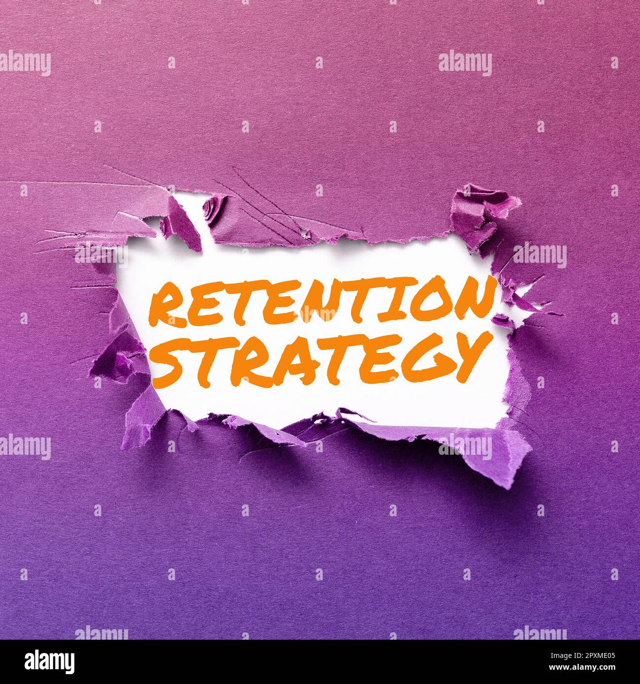 Text caption presenting Retention Strategy, Word Written on activities ...