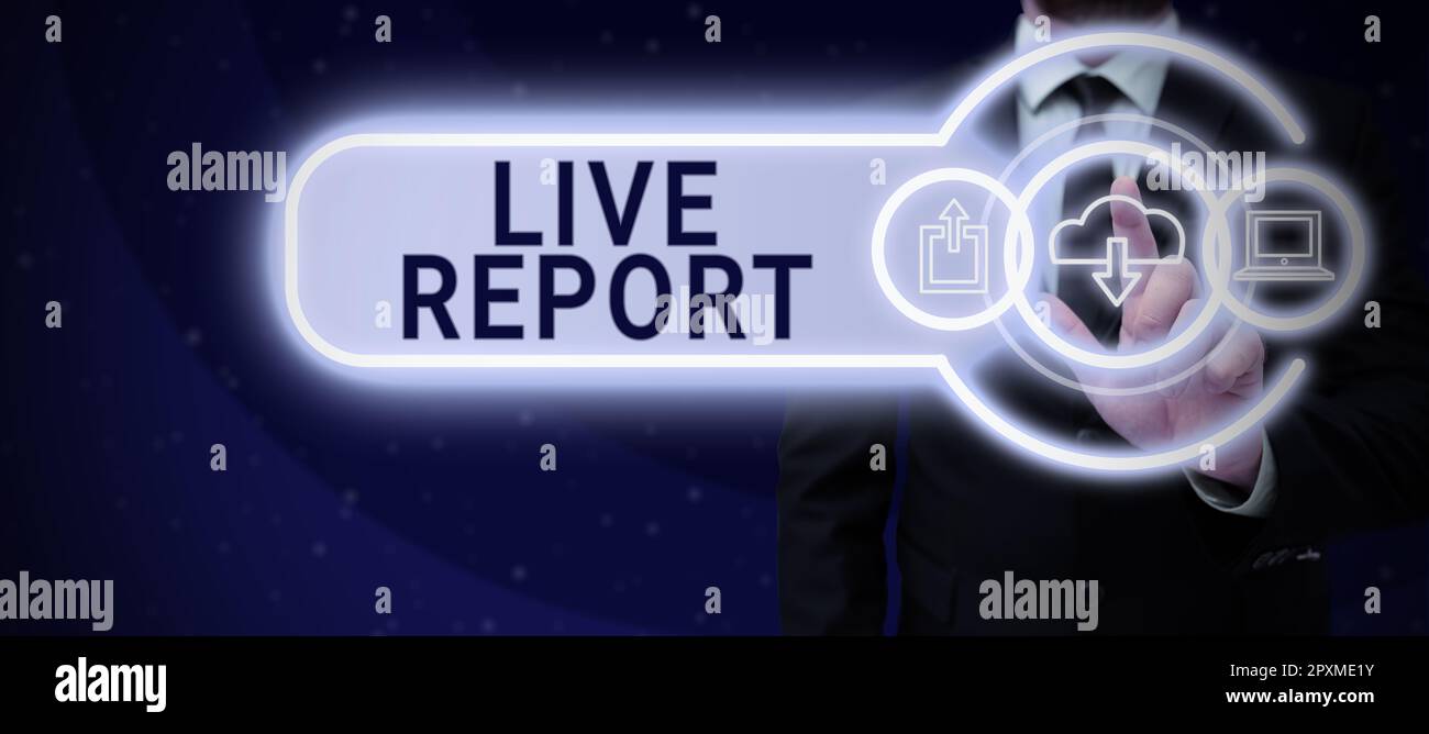 Conceptual display Live Report, Business approach continuous stream of ...