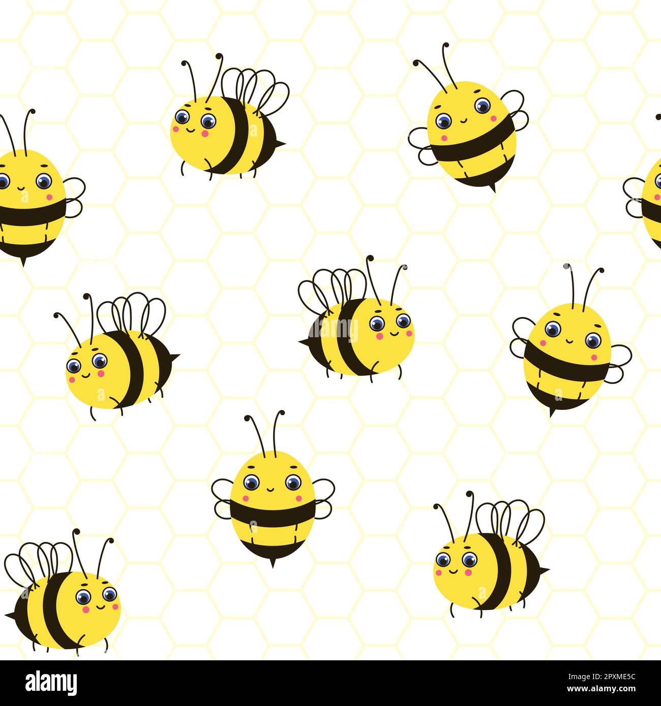 Cute bees on a background with honeycombs Stock Vector Image & Art - Alamy