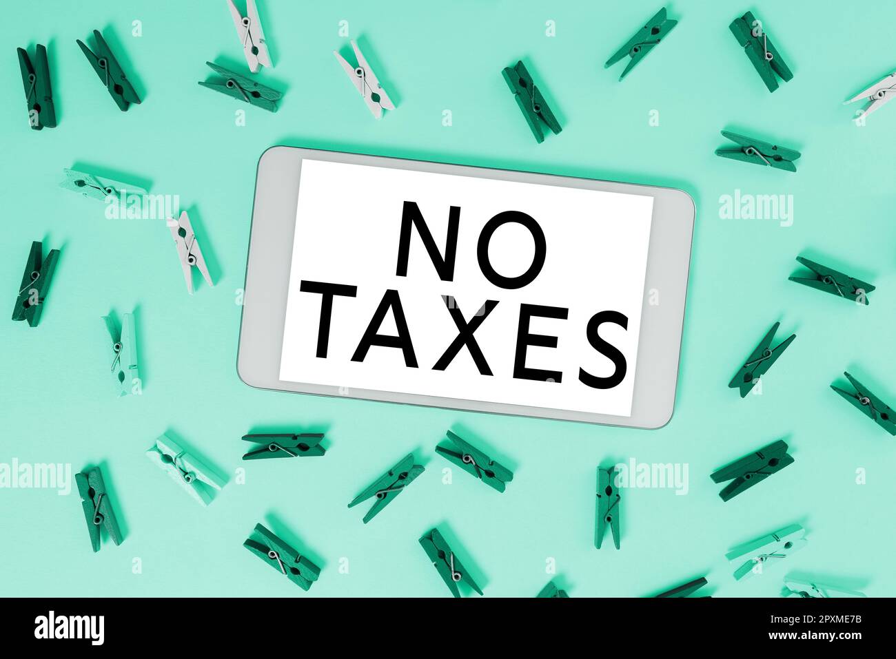 Hand writing sign No Taxes, Internet Concept certain types of goods and ...