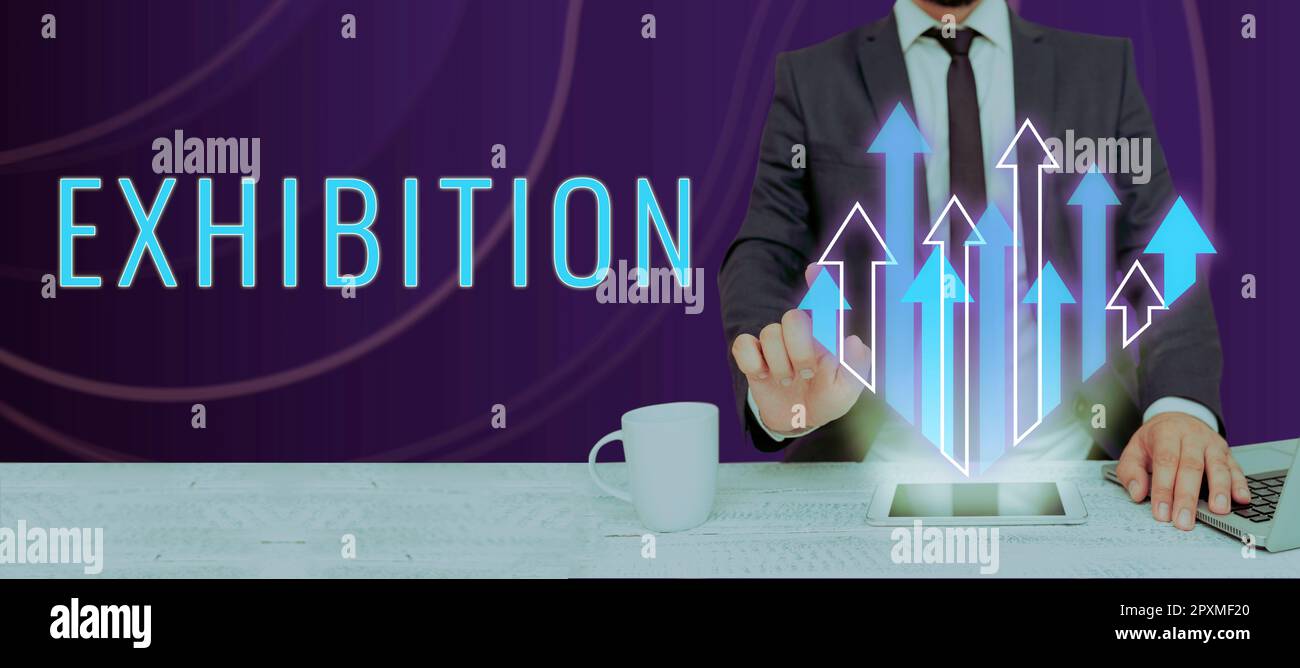 Text showing inspiration Exhibition, Word Written on and act of ...