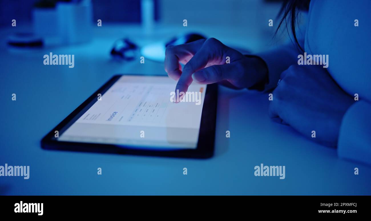 Online Digital Invoice Document. Accountant Checking Bill Stock Photo ...