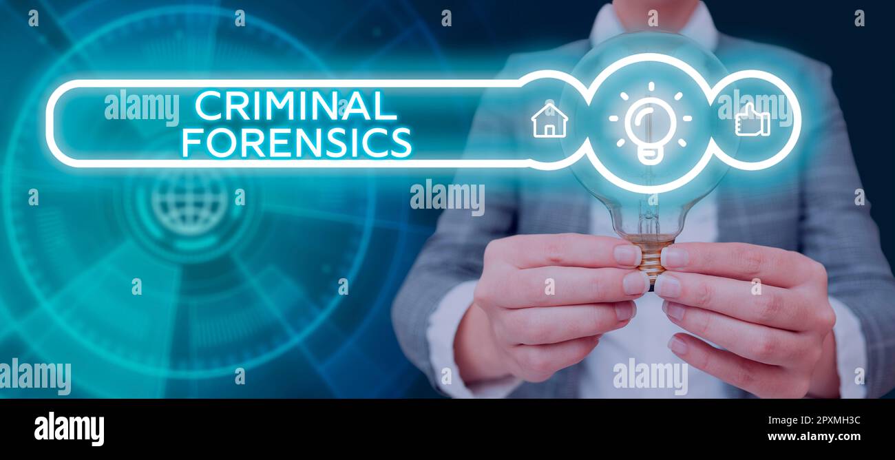 Text sign showing Criminal Forensics, Business idea Federal Offense ...