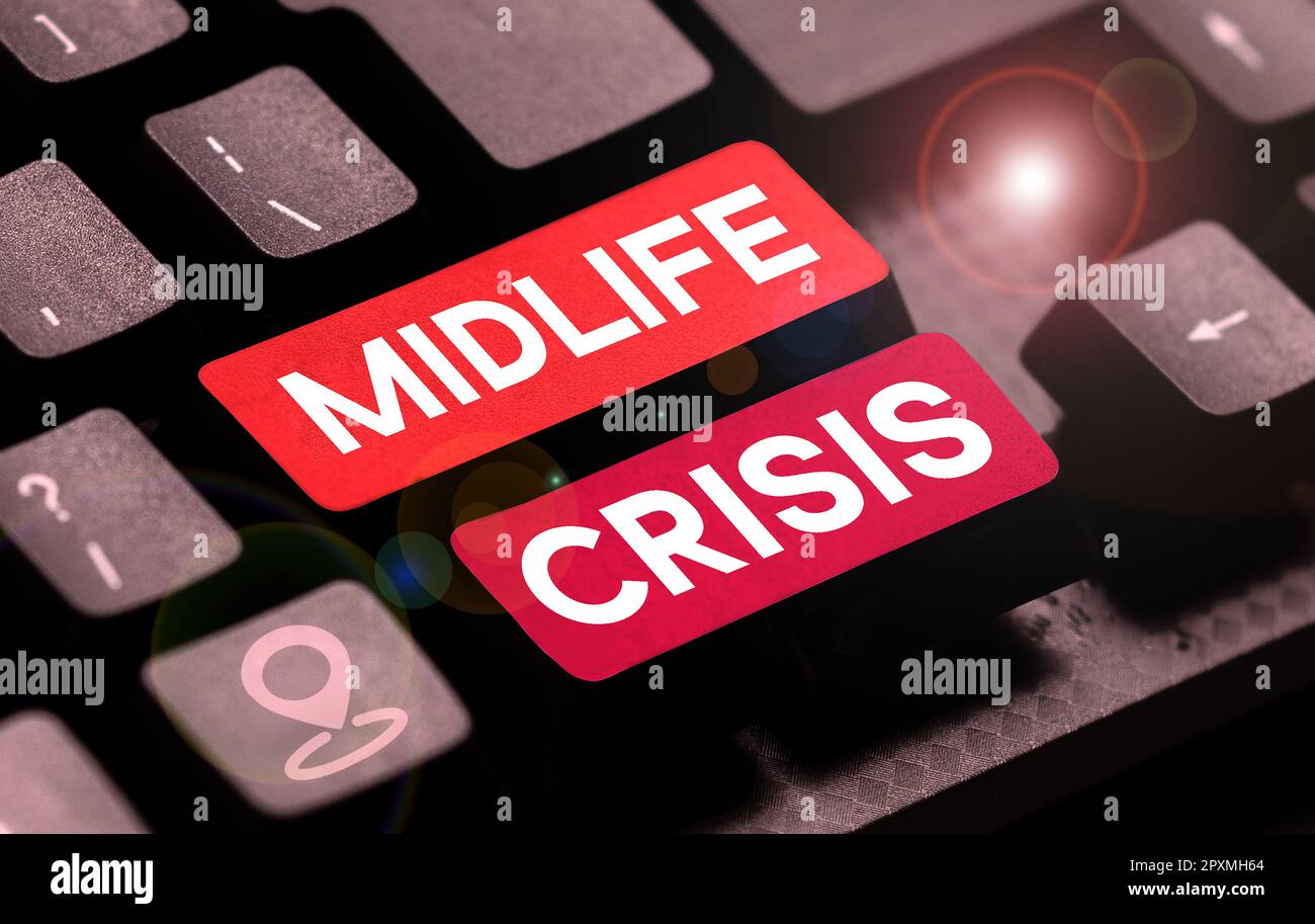 Inspiration showing sign Midlife Crisis, Word Written on Software ...
