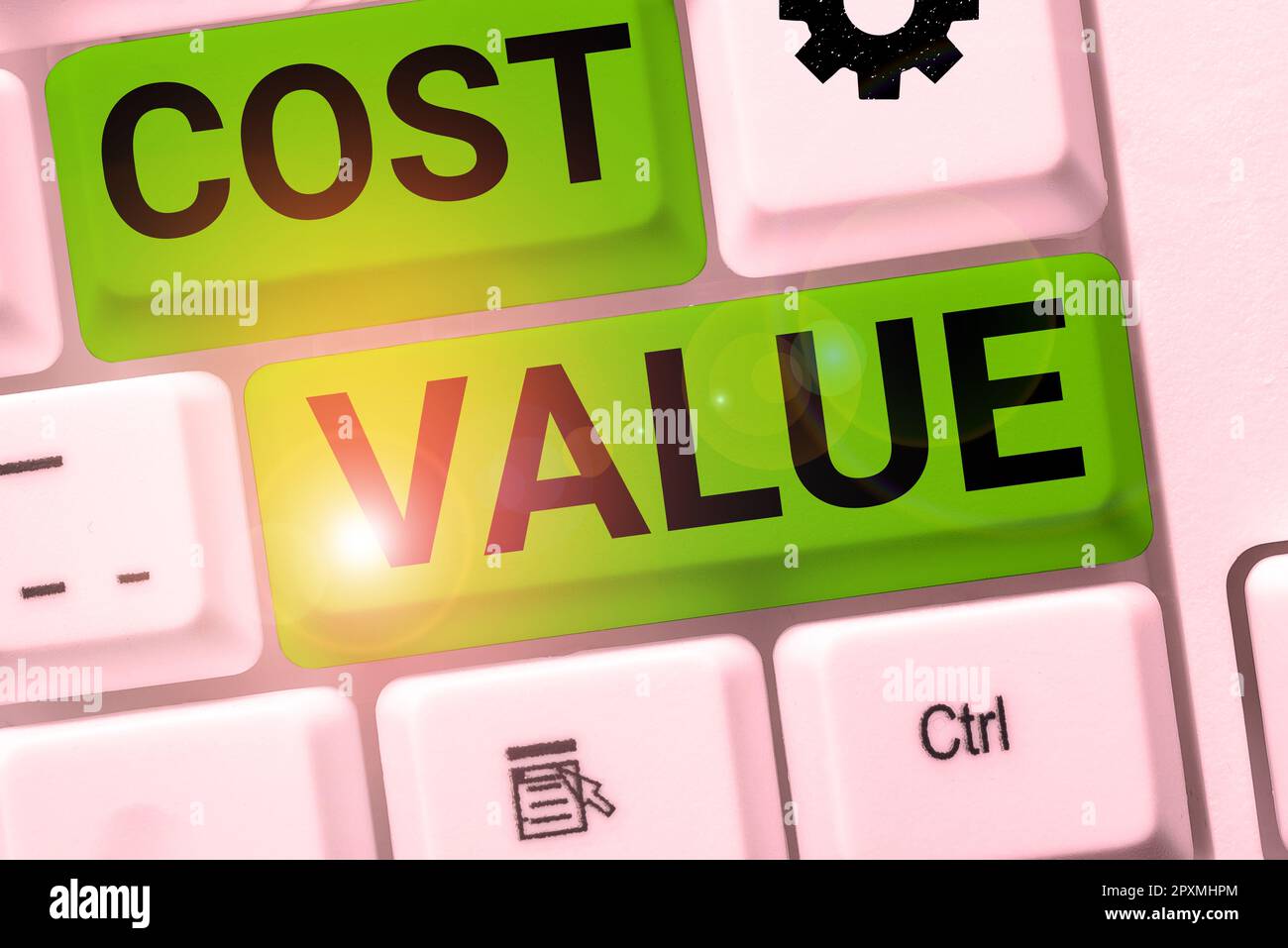 Text caption presenting Cost Value, Word Written on The amount that ...